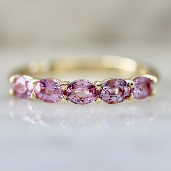 Pink Lemonade Oval Cut Sapphire Band - Gem Breakfast