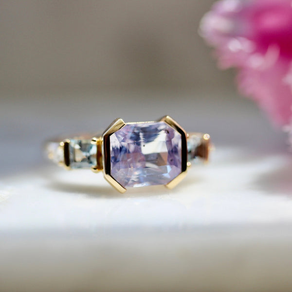 Pucker Up Purple Radiant Cut Sapphire Ring - Gem Breakfast