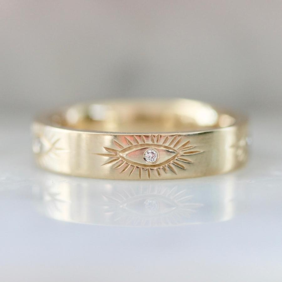 Good Karma Eye Engraved Diamond Band - Gem Breakfast
