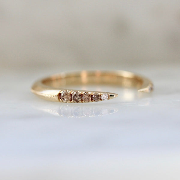 Torc Diamond Band With Milgrain - Gem Breakfast