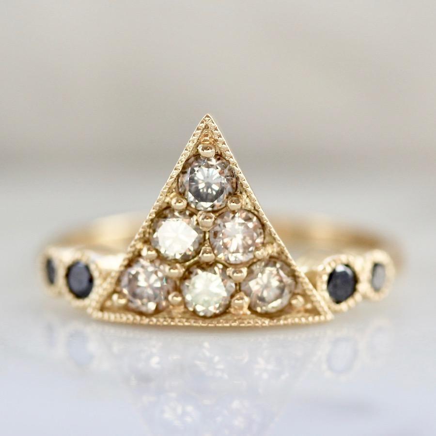 On My Side Champagne Diamond Pyramid Ring - Gem Breakfast